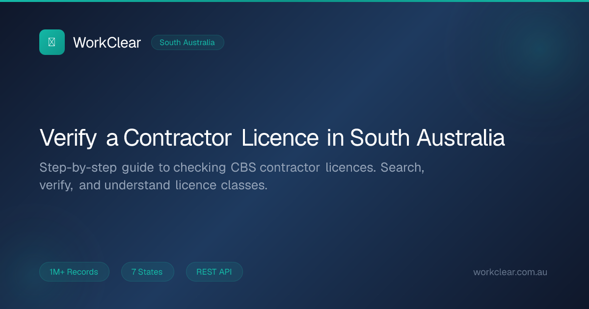 How to Verify a Contractor Licence in South Australia (CBS) | WorkClear ...