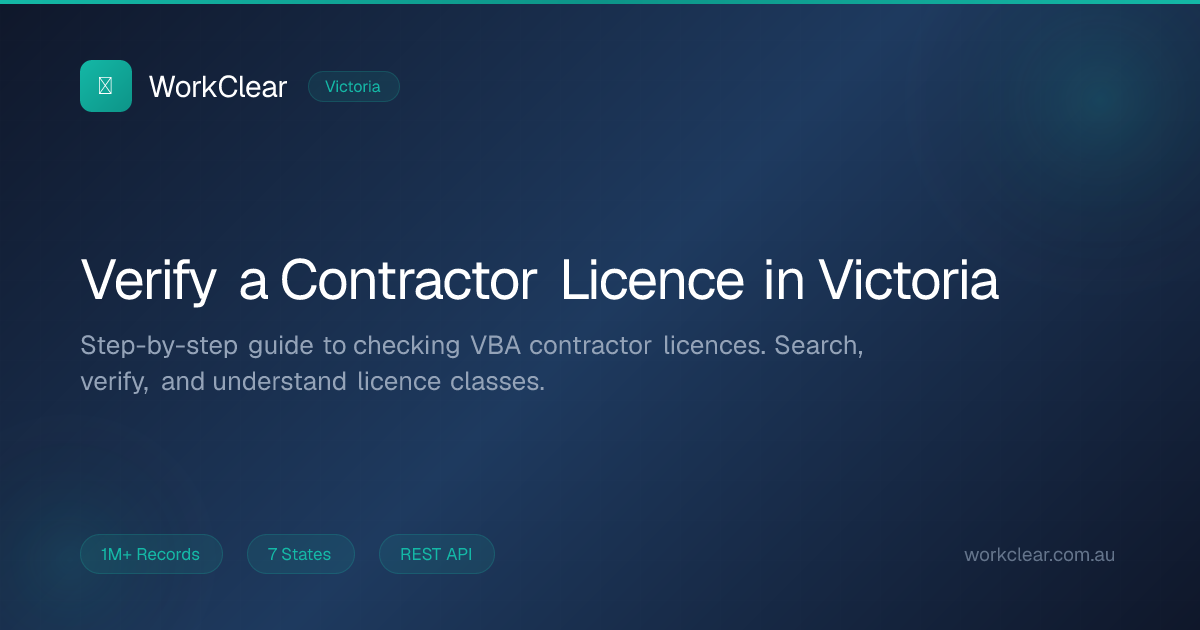 How to Verify a Contractor Licence in Victoria (VBA) | WorkClear Guides