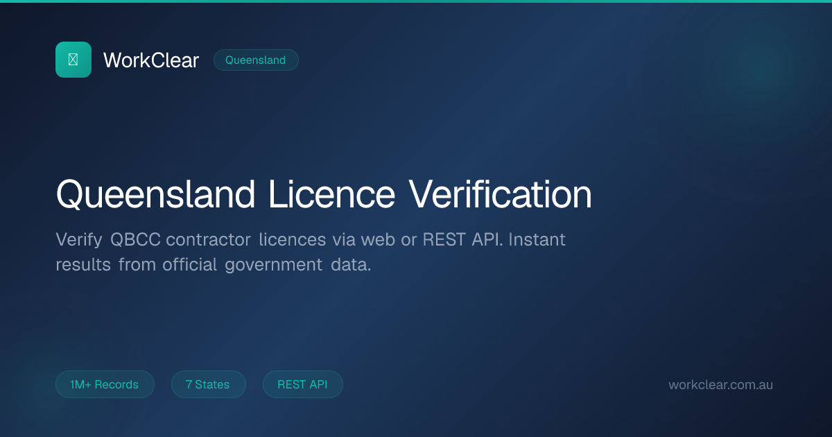 QBCC Licence Verification — Queensland | WorkClear | WorkClear