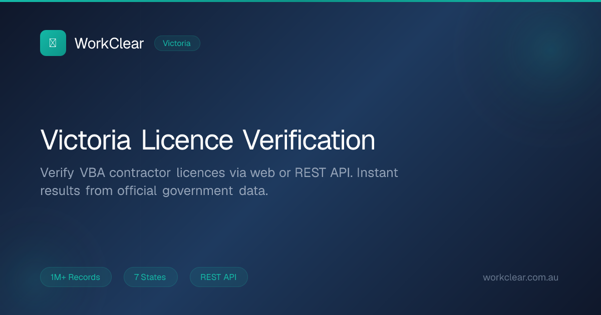 Victorian Building and Trade Licence Verification | WorkClear | WorkClear